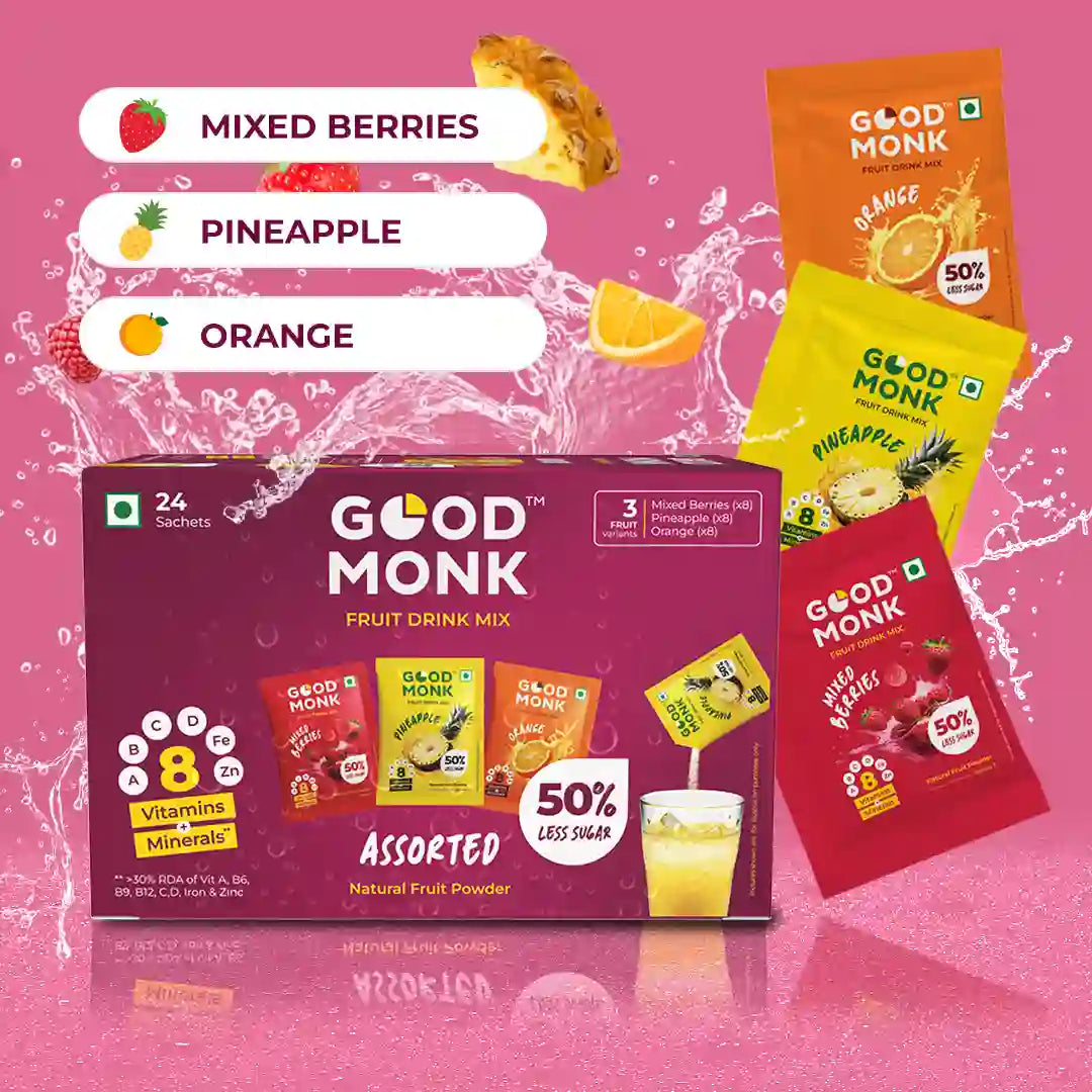 Buy Instant Asstored Drink Mix Powder Online - 50% Less Sugar | Good Monk