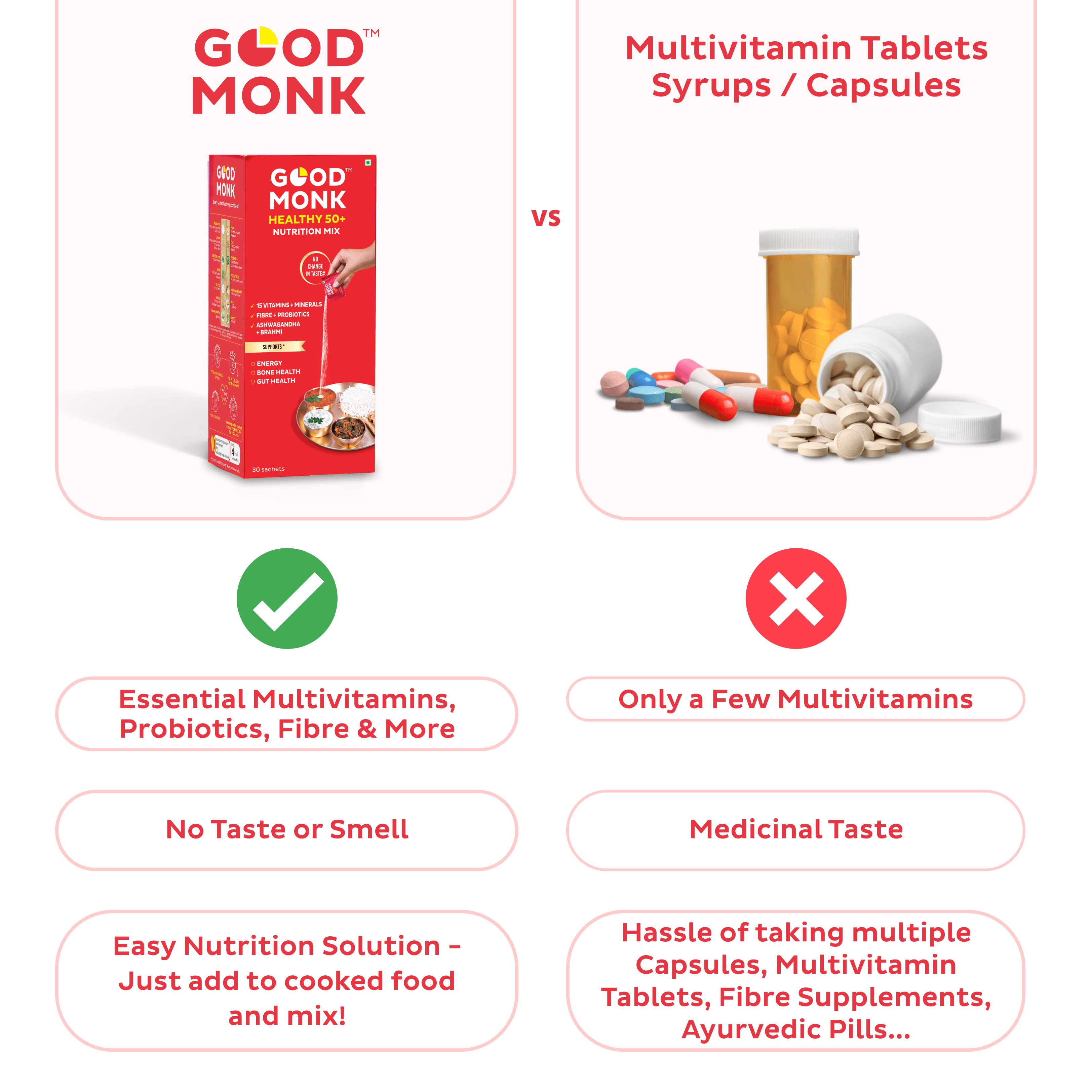 Multivitamin Sachet For 50+ Older Seniors | Good Monk