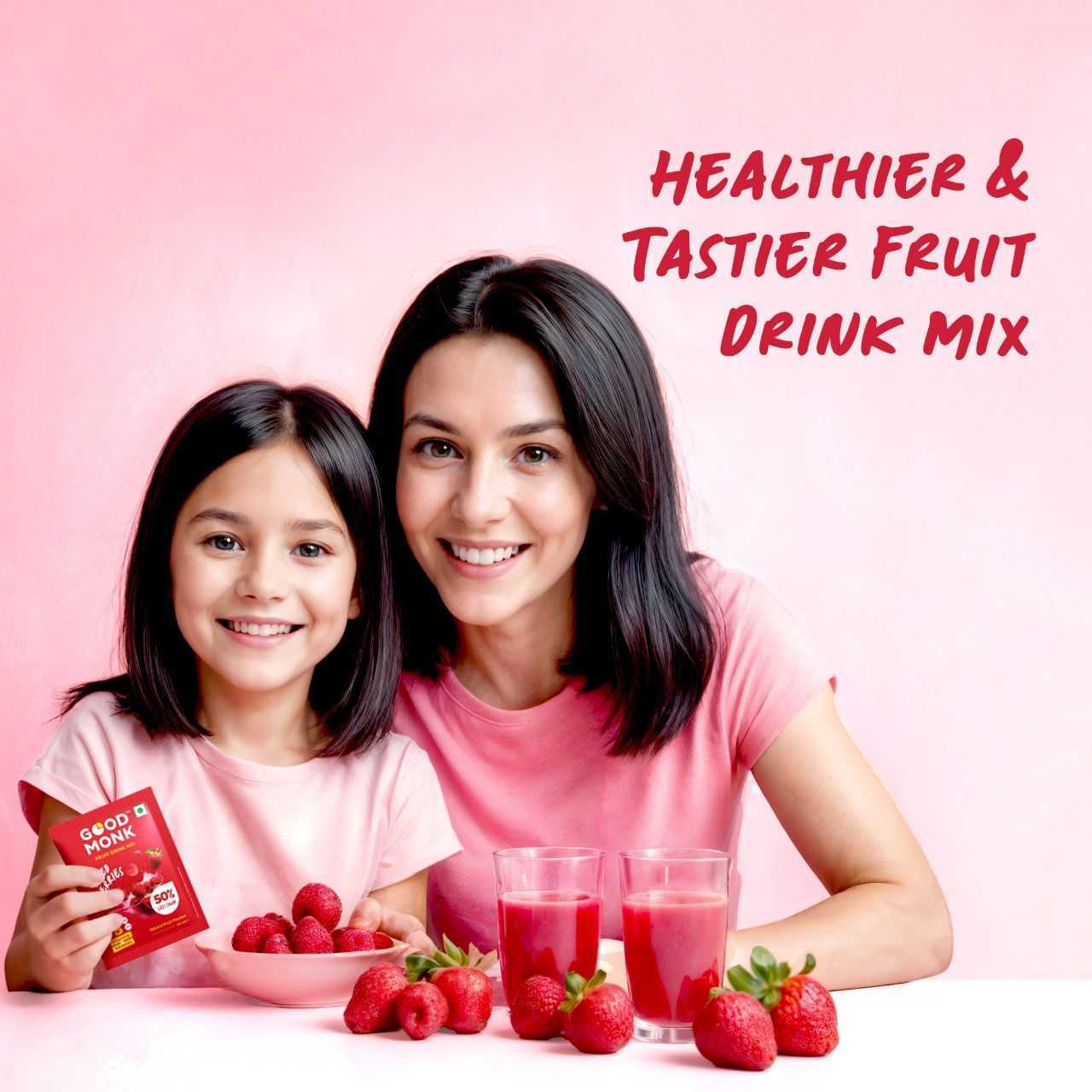 Mixed Berries Juice Powder Mix [50% Less Sugar] | Good Monk