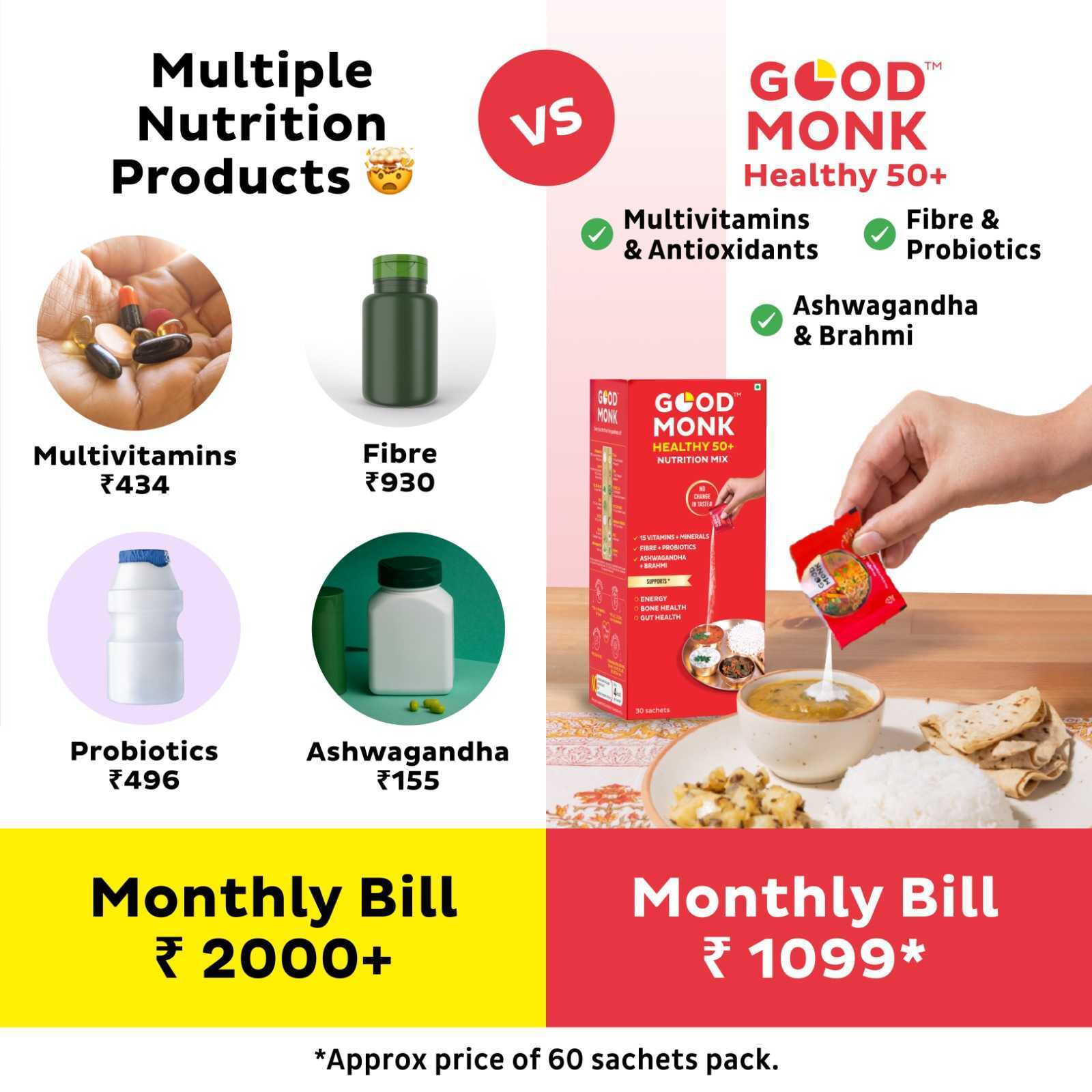 Multivitamin Sachet For 50+ Older Seniors | Good Monk