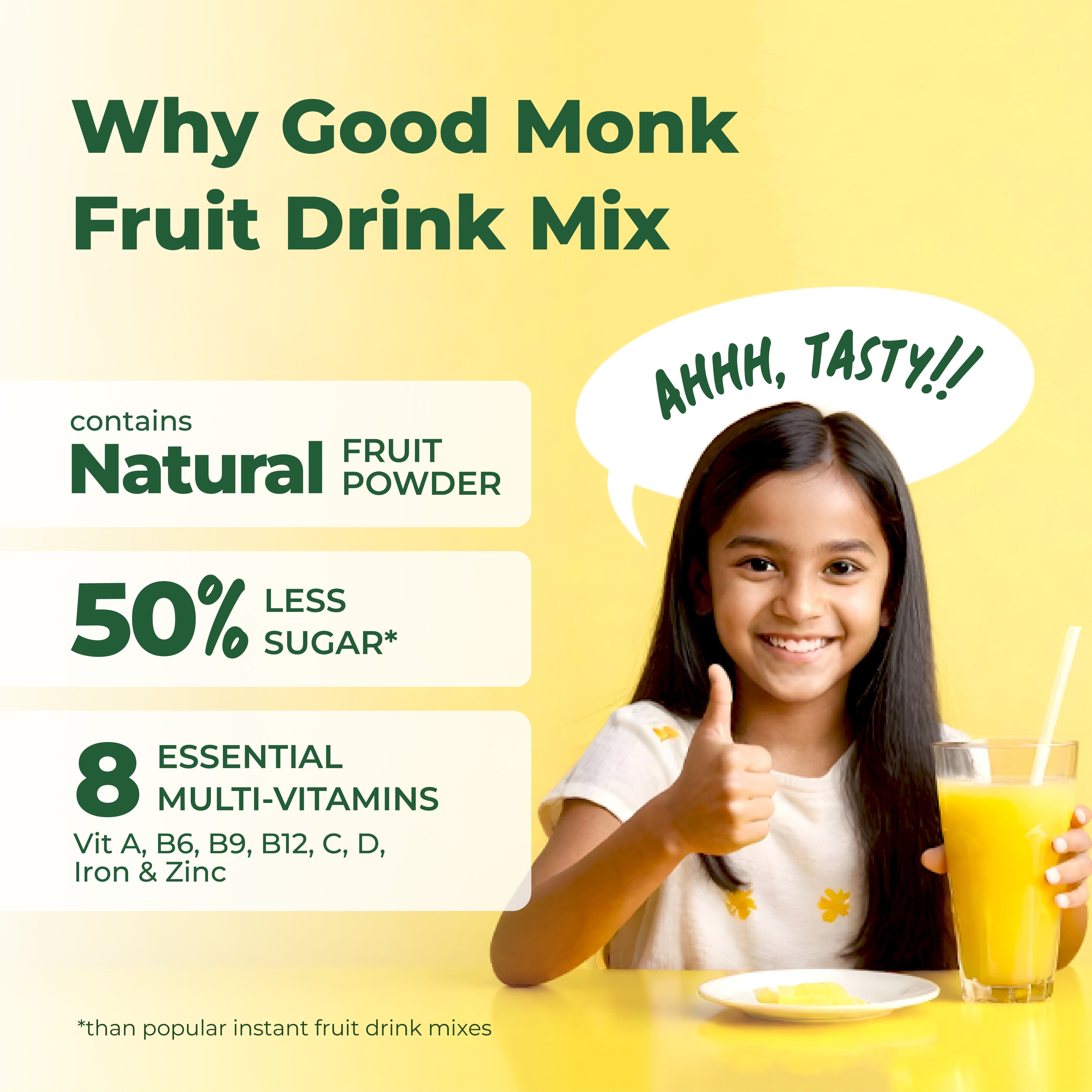 Natural Pineapple Powder Instant Drink Mix with 50% Less Sugar – Good Monk